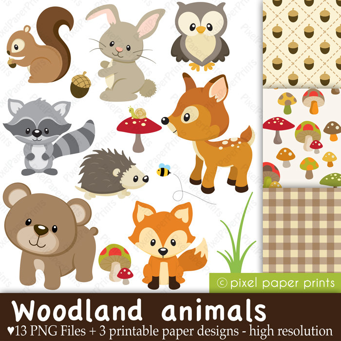55+ Woodland Animal Clipart | ClipartLook