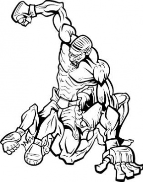 Mma Coloring Pages Boxing Clipart Rocky Balboa Drawing Printable Karate ...