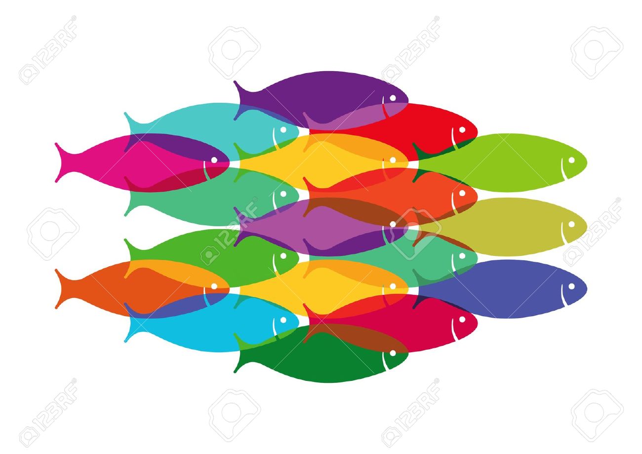Clip Art School Of Fish