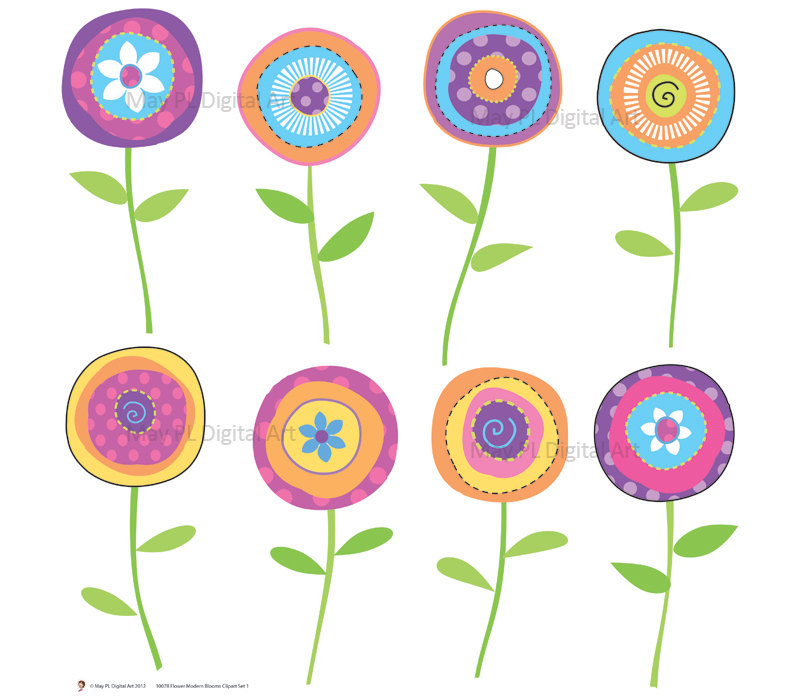 Beautiful Spring Flowers Clip Art